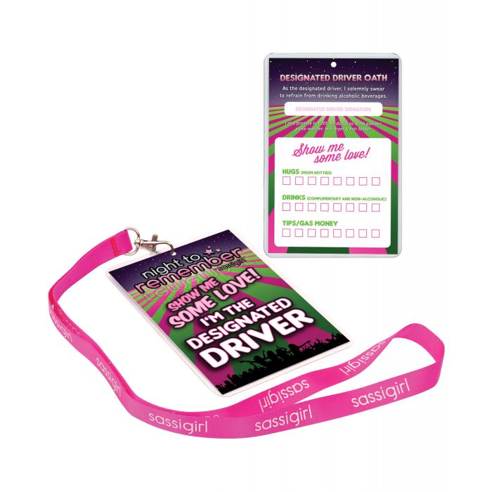 Night to Remember Designated Driver Badge w/sassi girl Lanyard ...