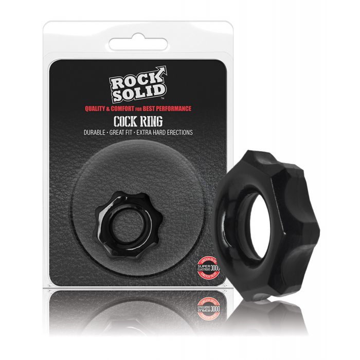 Rock Solid Gear Cockring - Black – Nefarious By Design