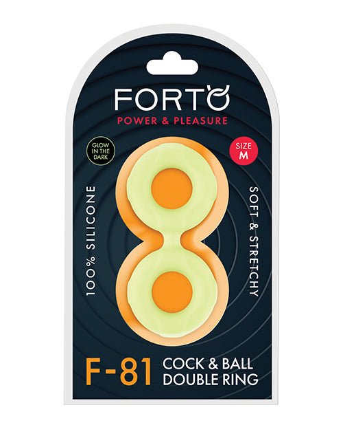Forto F-81 47mm Double Ring Liquid Silicone Cock Ring - Glow In The Da ...